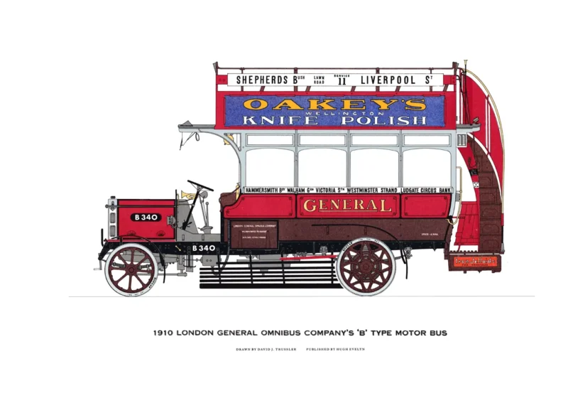 1910 London General Omnibus Company’s ‘B’ Type Motor Bus – H E V PRINTS